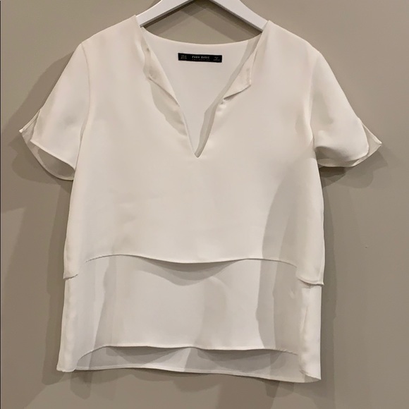 Zara | Tops | Zara White Layered Top Xs Nwt | Poshmark